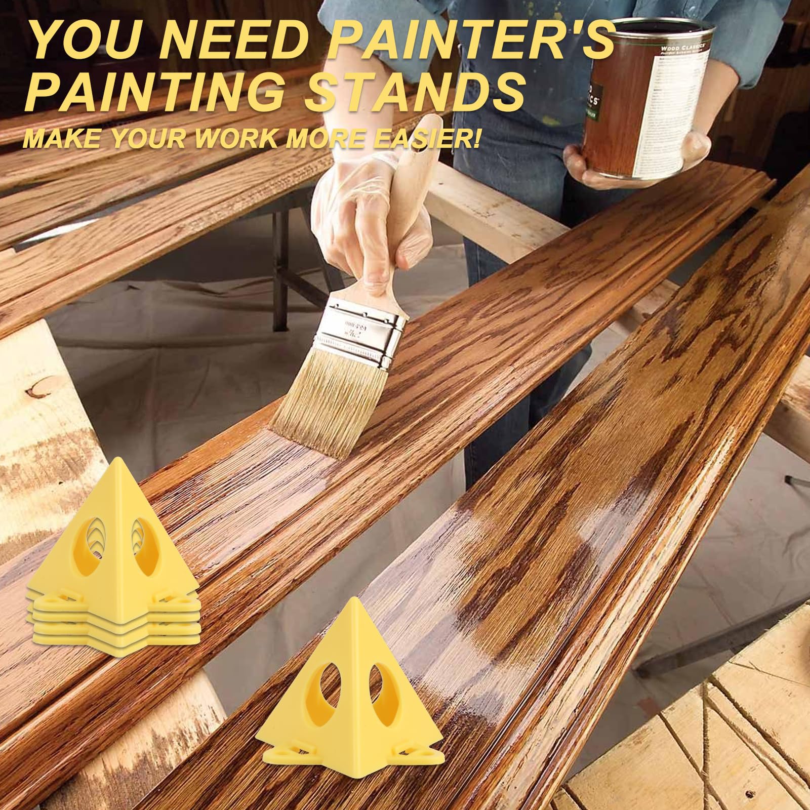 40pcs Pyramid Stands, Painters Pyramids, Painter's Painting Stands Pyramids, Mini Cone Paint Stands for Cabinet Paint, Canvas Stands, Door Risers Support, Painter Elevated, Paint Pouring Suppliers