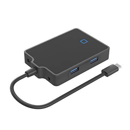 Imedia IMD-UTC398 Type C to HUB & HDMI, VGA & Audio, Black, Size: Approx. 3.7 x 2.3 x 0.6 inches (94 x 63.7 x 15.9 mm), Approx. 2.5 oz (65.8 g)