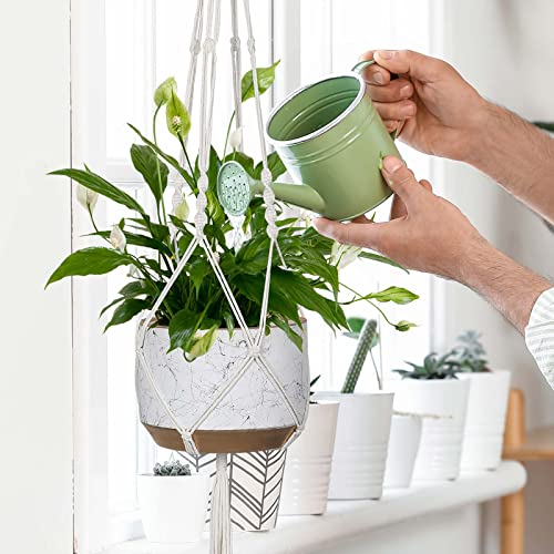 AOMGD 3 Pack Macrame Plant Hanger with 3 Hooks, Different Size Hanging Planters for Indoor Plants Holder,Large 46"/41"/34",Ivory