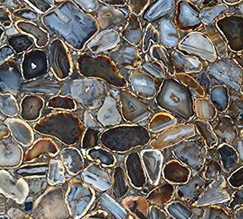 36" x 12" Mix Multi Colour Agate Table Top Rectangular Table, Center Table, Coffee Table, Patio Table, Hallway Table, Living Room Furniture