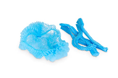 Disposable Bouffant Caps | 24 Inch | Blue | 100 Pack | Head Covers | Hair Nets