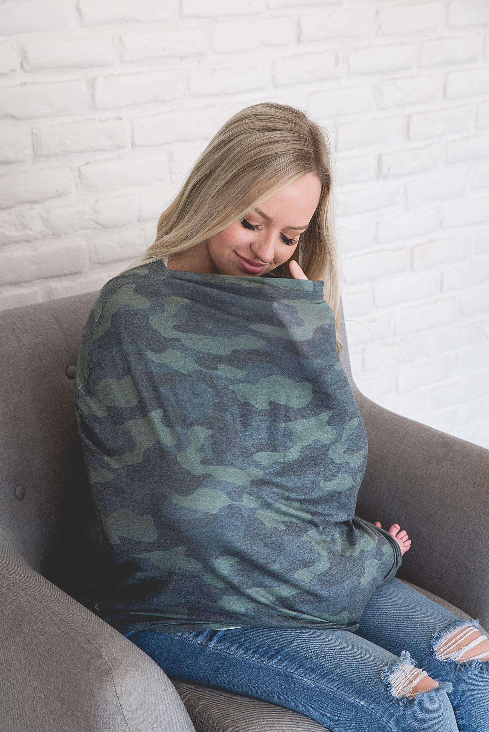 Copper Pearl Multi-Use Cover: Car Seat Covers, Nursing Cover, and Stroller Cover for Sun - Stretchy Fabric, All-Season Use, Stylish Designs, Easy Access for Moms - Hunter