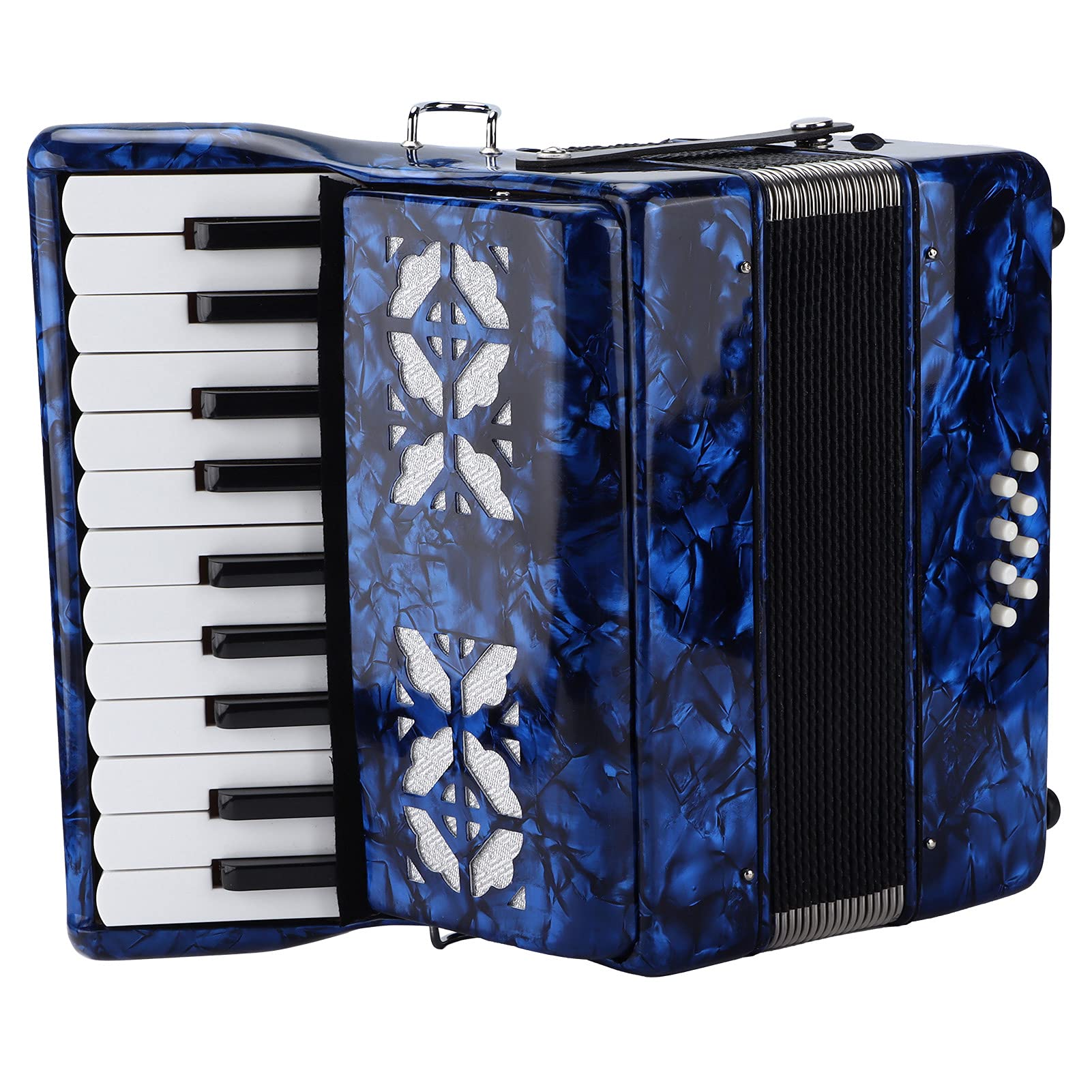 22 Key 8 Bass Accordian,Bright Color Piano Accordion Keyboard Instrument for Stage Performance