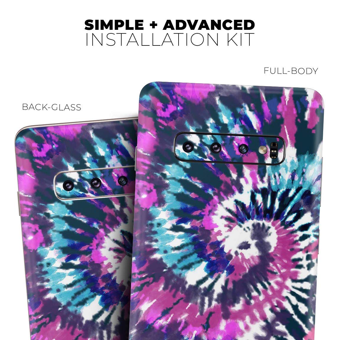 DesignSkinz Spiral Tie Dye V3 Protective Vinyl Decal Wrap Skin Cover Compatible with The Samsung Galaxy S20 (Screen Trim & Back Glass Skin)