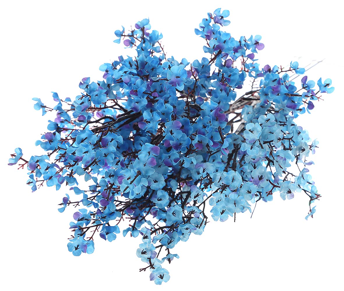 AngelUU Artificial Flowers 6Pcs Babys Breath Fabric Cloth European Fake Silk Plants Decor Wedding Party Decoration Bouquets DIY Home Garden ,Blue