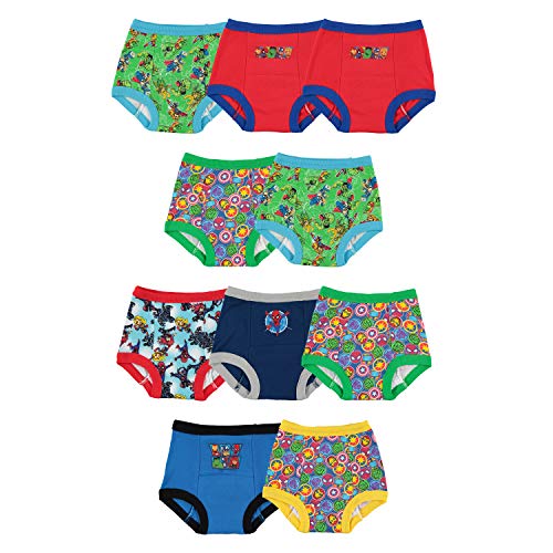 Marvel Boys Potty Training Pants, Success Chart & Stickers with Spiderman, Iron Man, Hulk & More Sizes 18M-4T, 10-Pack Superhero Friends, 2T