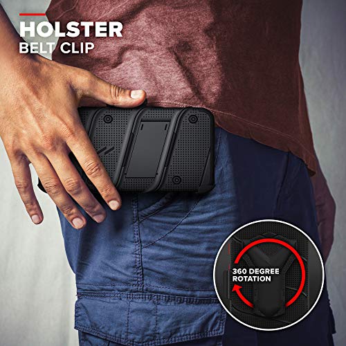 ZIZO Bolt Series for iPhone 12 Pro Max Case with Screen Protector Kickstand Holster Lanyard - Black