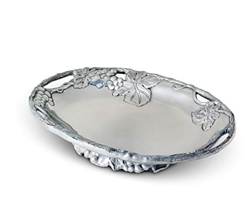 Arthur Court Designs Aluminum Grape Footed Side Dish Server 11 inch Long