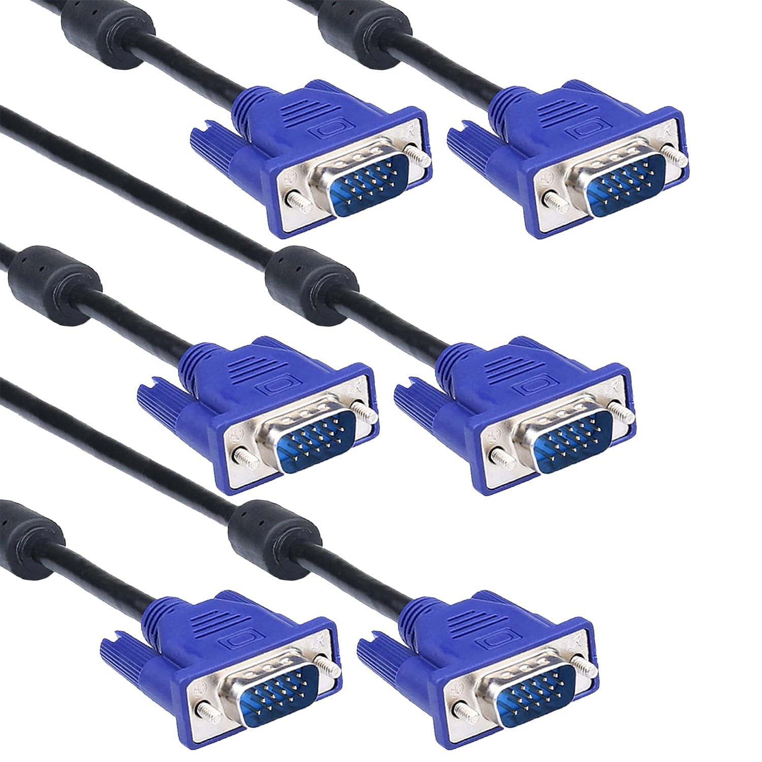 DaFuRui 3Pack VGA to VGA Cable,10Ft HD15 VGA Male to Male Cable for TV Computer VGA Monitor Cable with Blue Connector