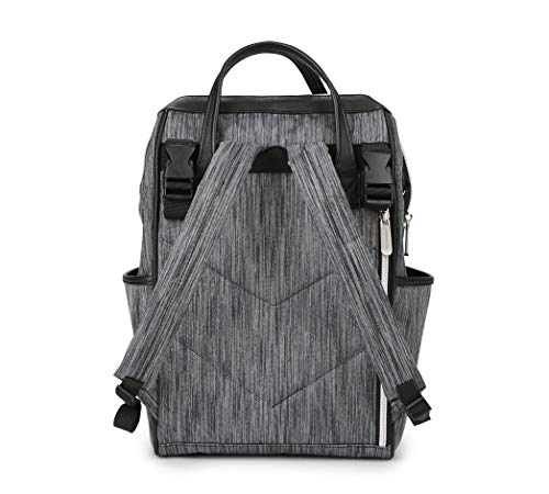 Bananafish Diaper Bag - Multi-Function Design Nappy Bag for Baby Care or Travel - Carry or Wear as Backpack - Large Capacity in Trendy, Stylish Design, Dark Grey