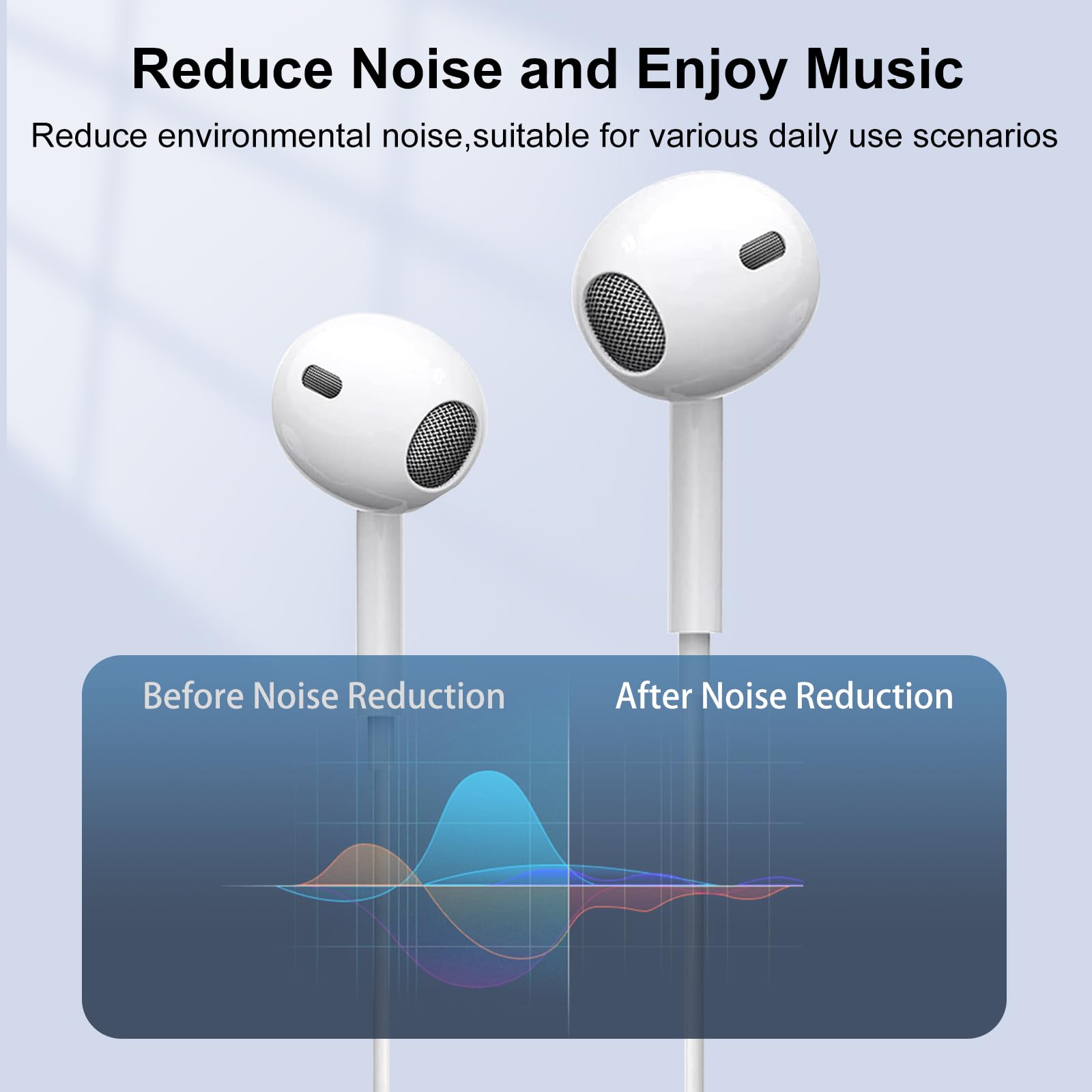 2 Pack Wired Earbuds, iPhone Headphones Wired/Earphones with Light-ning Connector [MFi Certified] with Microphone and Volume Control Compatible with iPhone 14/13/12/11/X/8/7-Support All iOS