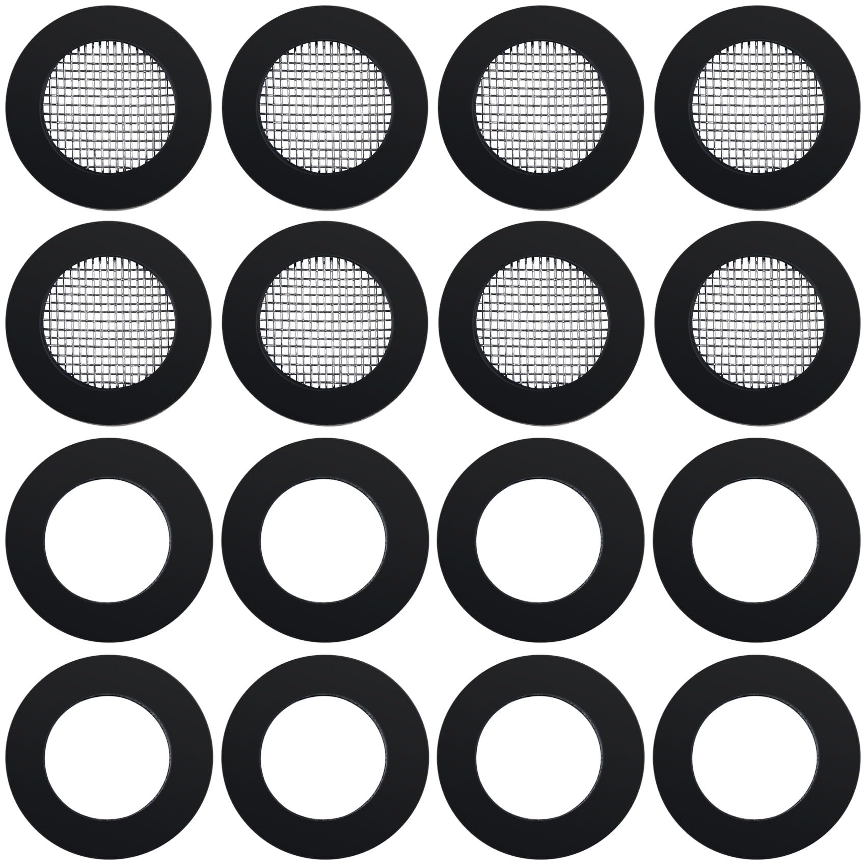 PAGOW 10pcs 1/2" Shower Head Screen Filter Gasket + 10pcs Rubber Washer, Stainless Steel Seal O Ring Hose Net 40 Mesh for 1/2" Fixed and Handheld Shower Head Hose, Water Faucet, Garden Hose (20pcs)