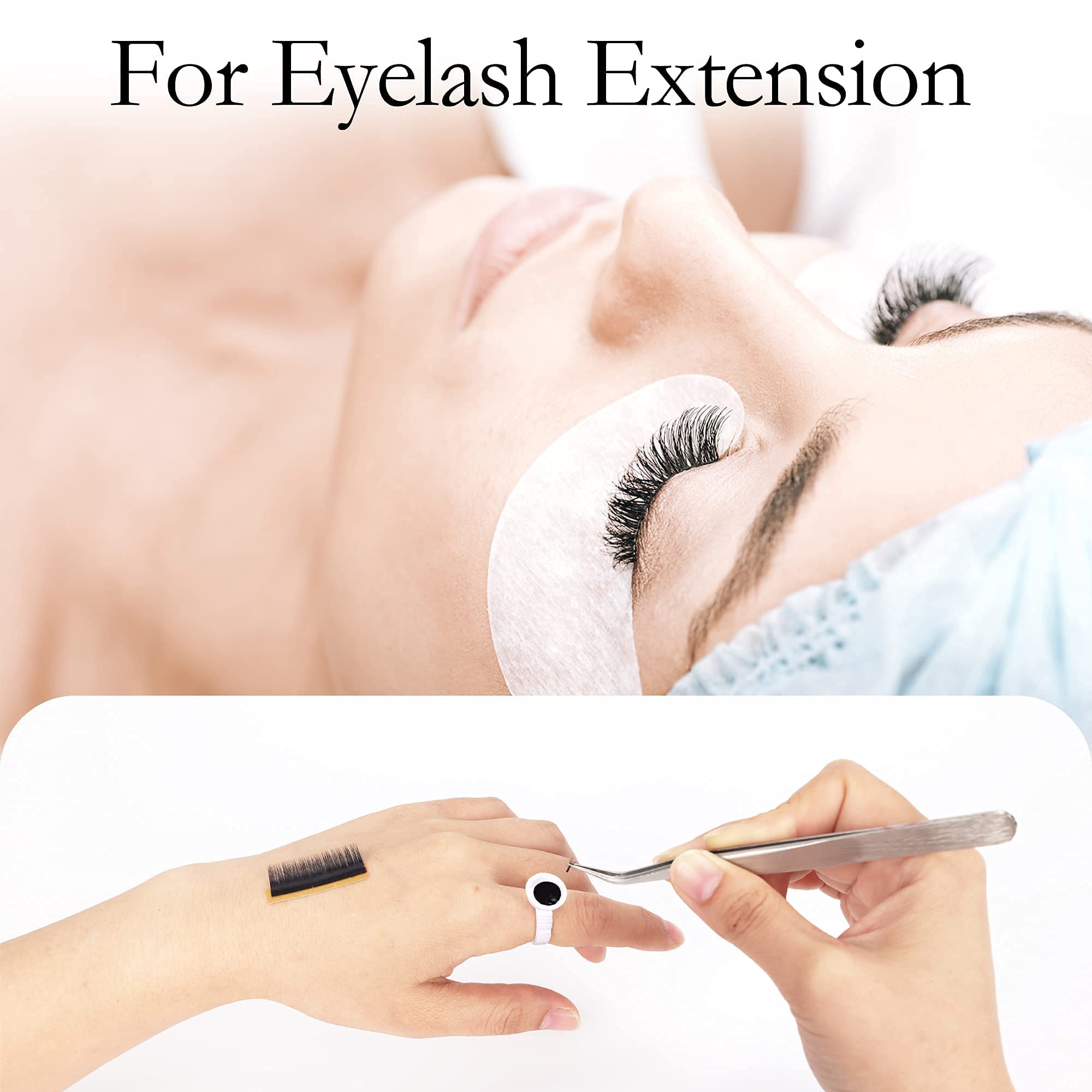 ZXMFDZ 300PCS Glue Rings for Eyelash Extensions Lash Glue Rings Lash Glue Holder Lash Extension Eyelash Extension Supplies Plastic Pigment Ring Cups