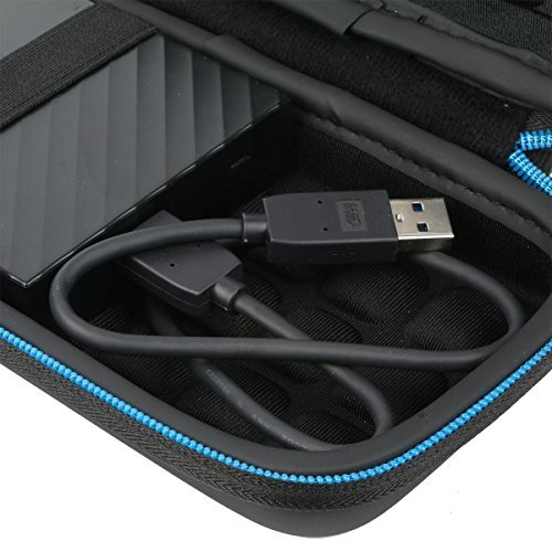 Baval Hard Carrying Case Replacement for Western Digital Seagate Expansion Toshiba Canvio My Passport Elements Portable Hard Drive Game Drive 1TB 2TB 3TB 4TB 5TB,Black