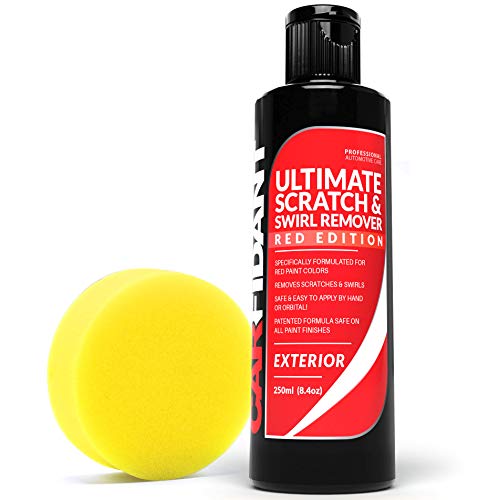 Carfidant Red Car Scratch Remover - Ultimate Scratch and Swirl Remover for Red Color Paints - Polish & Paint Restorer - Easily Repair Paint Scratches, Scratches, Water Spots! Car Buffer Kit