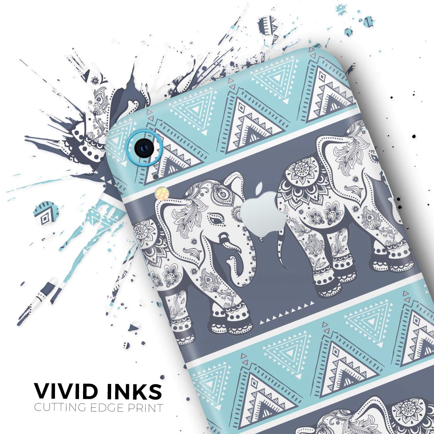 Design Skinz Walking Sacred Elephant Pattern Protective Vinyl Decal Wrap Skin Cover Compatible with The Apple iPhone XR (Screen Trim & Back Glass Skin)