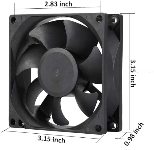 80mm 24V DC Cooling Fan CF8025 High Speed 24V 80mm 25mm 2Pin PC Exhaust Muffin Fan Low Noise 3500RPM 2-Pack