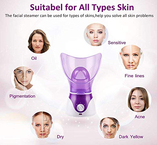 Facial Steamer,Nano Ionic Face Steamer for Home Facial,Face Sauna Spa Sinuses Moisturizing Cleansing Pores for for Women Moisturizing Home SPA