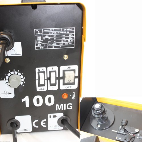 220V MIG100 Gas-Less Flux Core Welder 90 AMP Variable Wire Feed Welding Machine