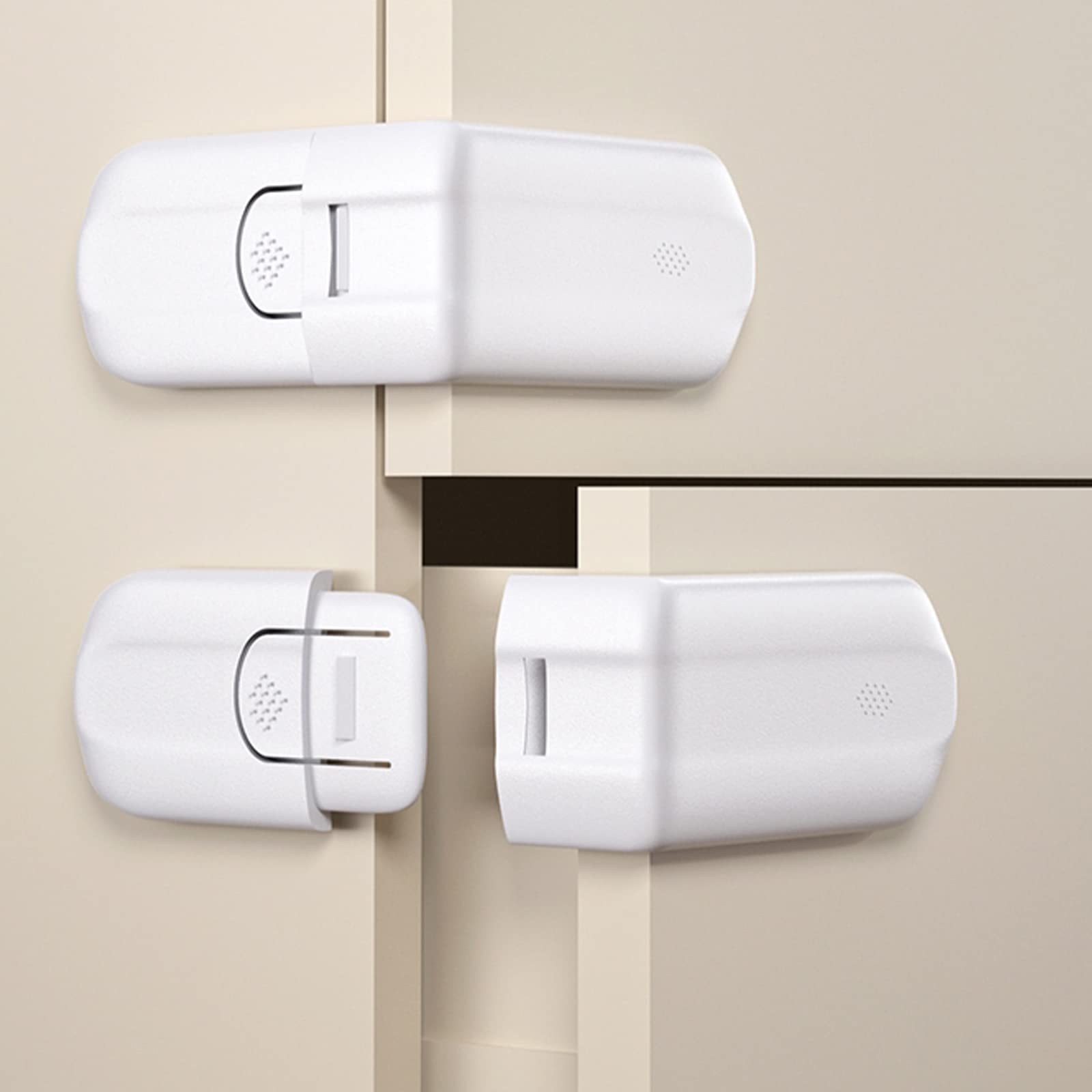 2 Pack Child Safety Refrigerator Lock for Home Fridge Freezer Door Proof Locks,Kids Safety Cabinet Locks,Anti-Opening Refrigerator Lock, with 3M Adhesive and Easy to Install