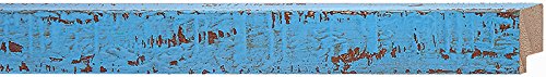 39x7 Frame Blue Solid Wood Picture Frame Width 1.125 Inches | Interior Frame Depth 0.5 Inches | Mangrove Bohemian Photo Frame Complete with UV Acrylic, Foam Board Backing & Hanging Hardware