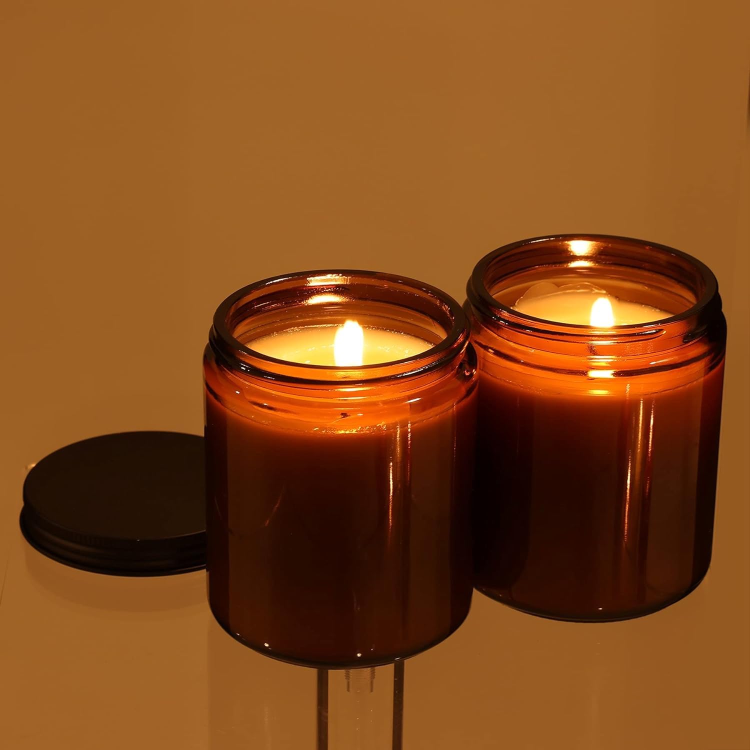 12-Pack of 8 OZ Candle Jars with Lids, Glass Candle Jars for Candle Making and Candle DIY, Empty Candle Container Tins, Food-Grade Material, Modern Design for Home Decor and Organization Decor