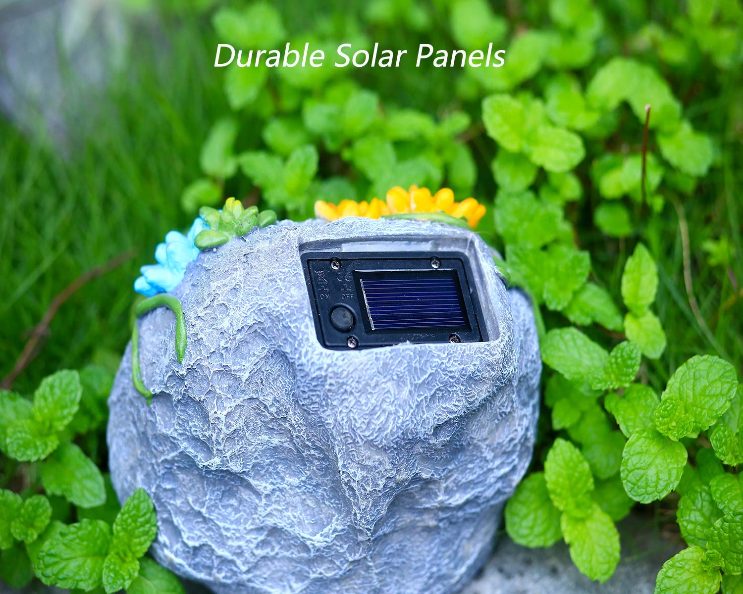 ANTEROOF Garden Statue, Solar Powered LED Outdoor Decor Garden Lights, Polyresin Garden Figurines for Outdoor Decoration (Outdoor Paradise)