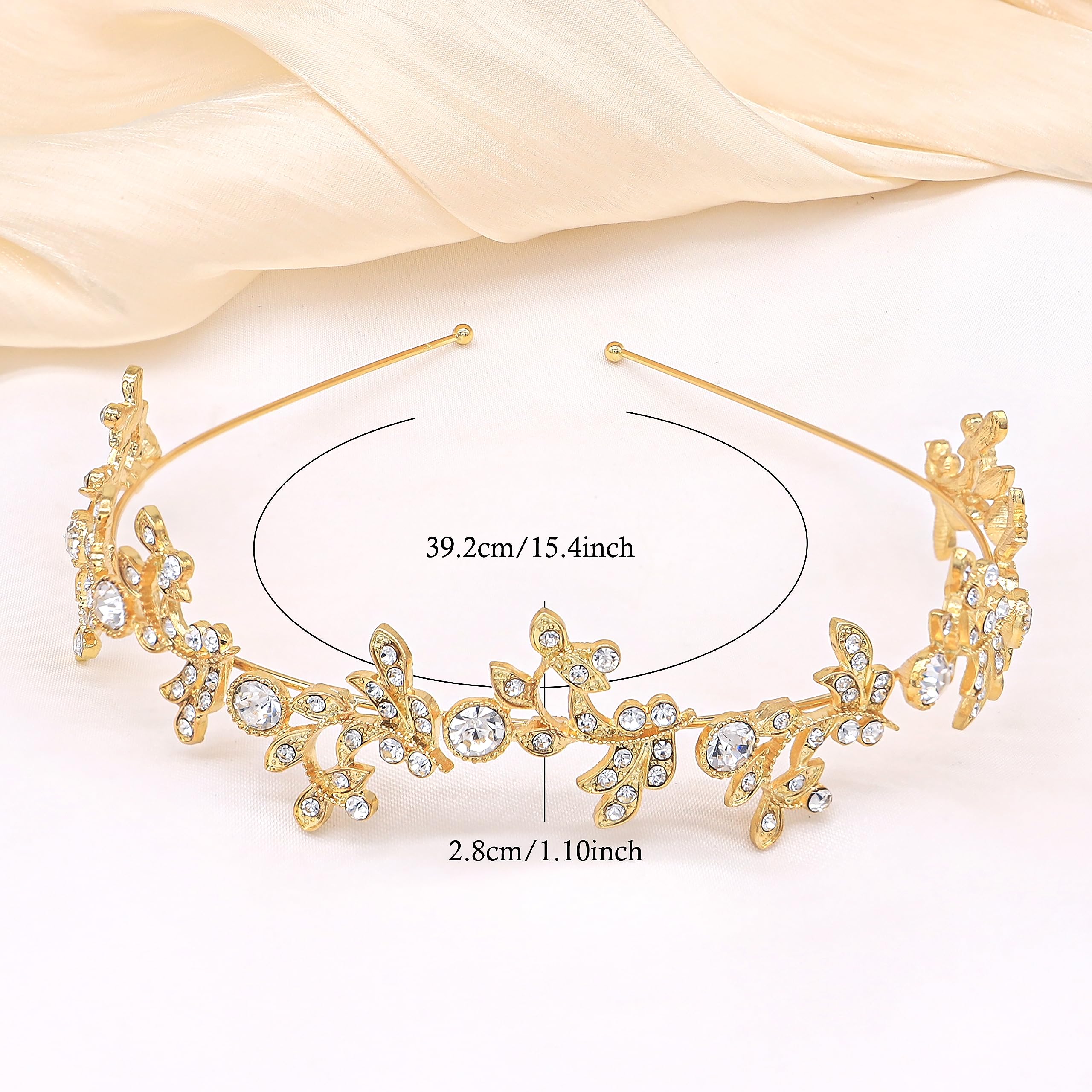 Ammei Headpiece Crystal Headband Bridal Tiara Flower Shape Women's Headpiece Metal Rhinestone Headbands For Girls