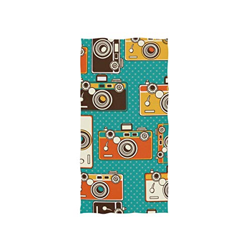 ALAZA Microfiber Gym Towel Vintage Photo Cameras, Fast Drying Sports Fitness Sweat Facial Washcloth 15 x 30 inch