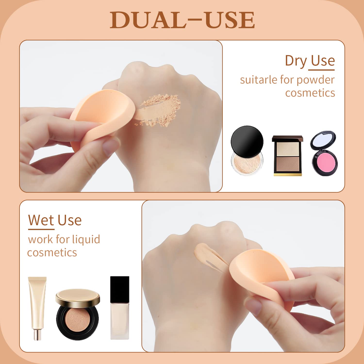 12-Pack Round Makeup Sponges for Foundation - Face Cosmetic Sponges Puff Soft Round Makeup for Liquid Foundation Cream Powder Concealer - Wet Dry Use