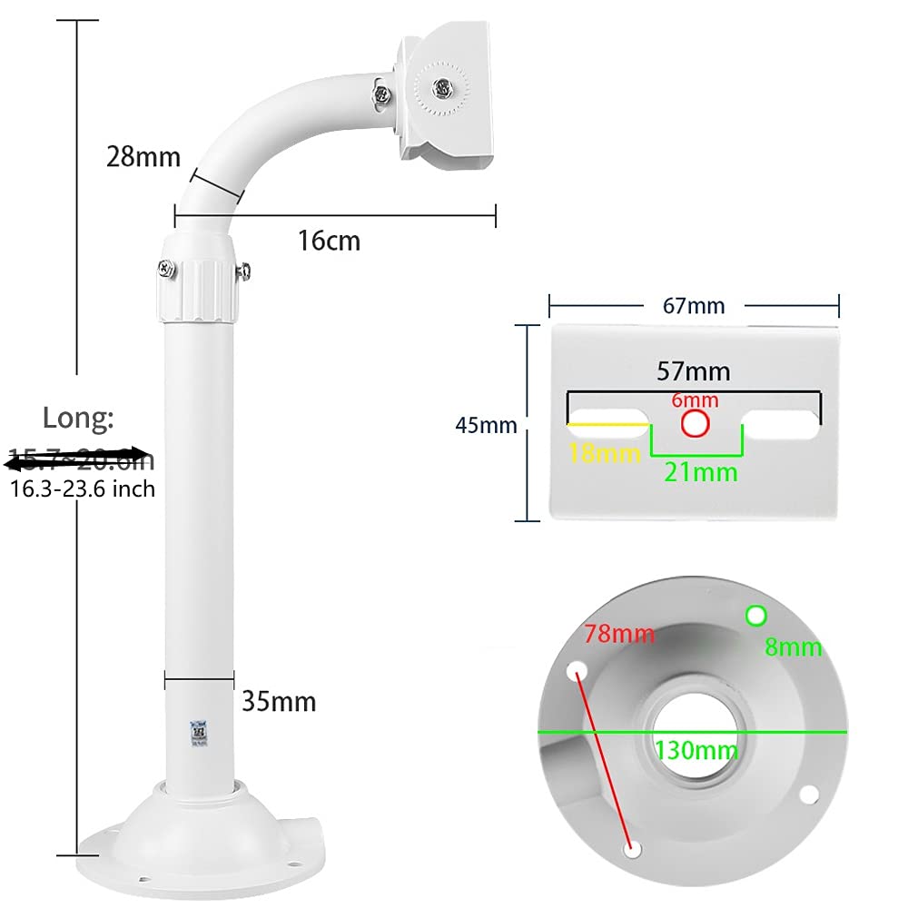compcctv CCTV Security Camera Mount Bracket, Telescopic Adjustable Universal Camera Wall Mounting Bracket for CCTV Security Camera