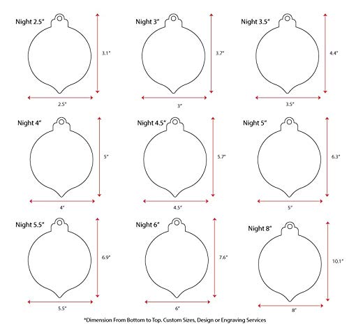 25 Wood Christmas Ornaments Blanks Night 3/16" Thick (Select Size) (4")