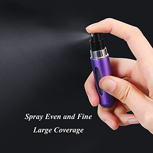 TIGERMILLION Portable 5ml Atomizer Bottle, Mini refillable perfume Spray, Scent Pump Case, perfume atomizer Refillable Travel Pack of 4pcs