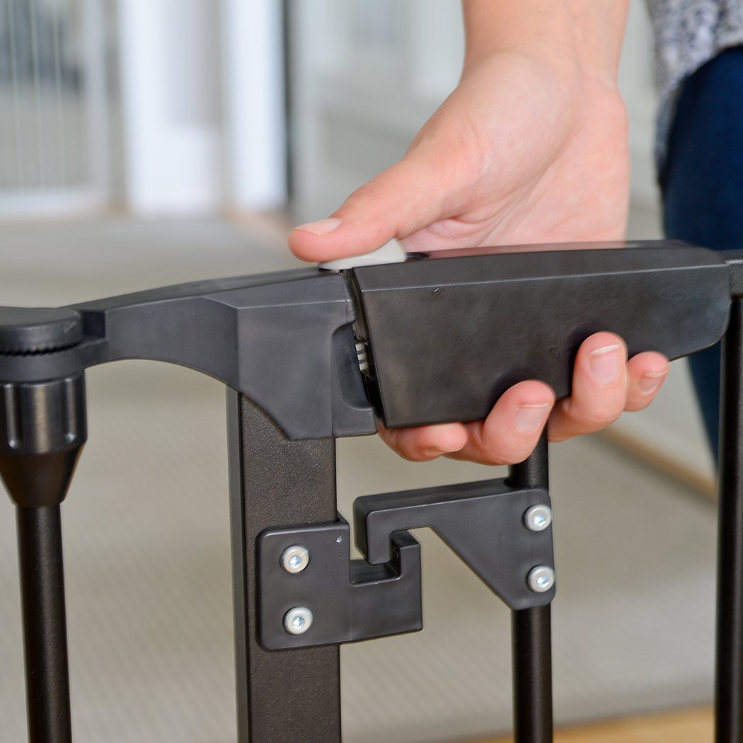 Cardinal Gates XpandaGate, Black: Baby Gate for Stairs, Doorways, and Hallways | The Width is 100 inches for Extra Wide Openings, Works Well as a Indoor Pet Fence & Extensions are Available