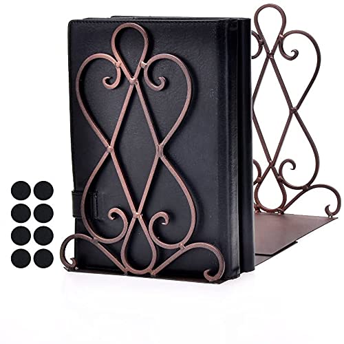 Artkingdome Book Ends Luxury Bookends Retro Organizer Stand Desk Holder Racks School Liberary Bookshelf Decorative Bookend 1pair w/Padding Gift