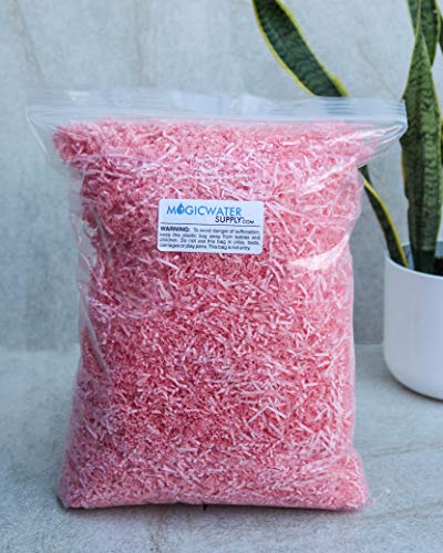MagicWater Supply Soft & Thin Cut Crinkle Paper Shred Filler (1 LB) for Gift Wrapping & Basket Filling - Pink