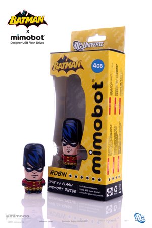 8GB Robin DC Comics MIMOBOT Character USB Flash Drive with Bonus preloaded Batman Themed Mimory Content, Limited Edition by Mimoco
