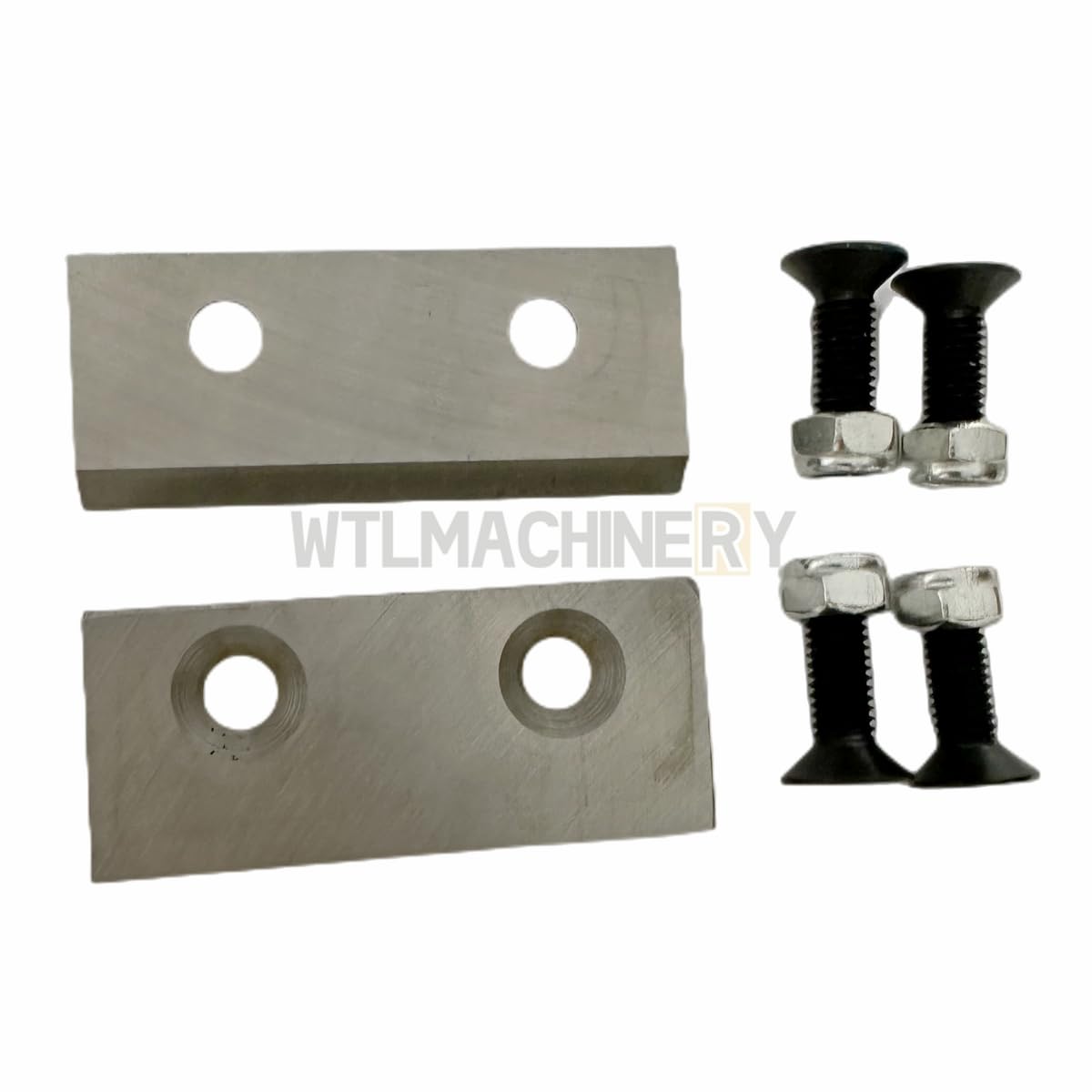 2 Sets Garden Shredder Chipper Blades (4pcs) + Screws (8pcs) Wood Chipper Knives for Wood Chipper Machine Replacement Part Hole Pitch: 39mm