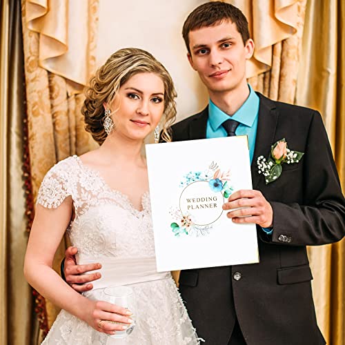 2 Pcs Wedding Planner Book and Organizer for The Bride 1 Pcs Wedding Planning Stemless Wine Glass 1 Pcs Wedding Planning Wedding Planner Engagement Gift for Newly Couples, Future Brides and Grooms