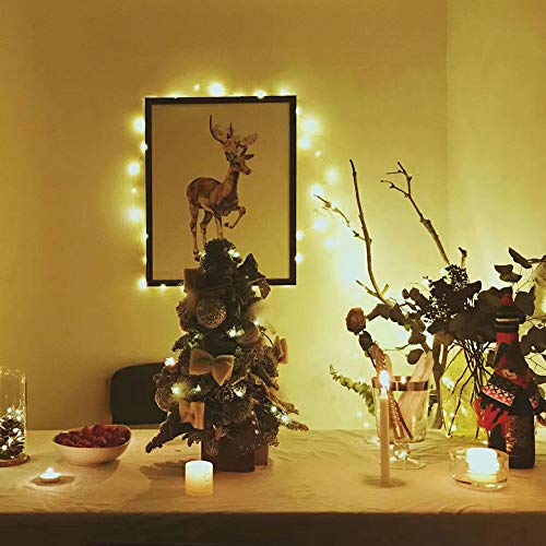 2 Sets of ATTAV LED String Lights with Timer, Battery Operated 20 Micro LEDs on 7 Feet Ultra Thin Copper Wire, Starry String Lights Fairy Lights for Bedroom Christmas Party Wedding Dancing(Warm White)