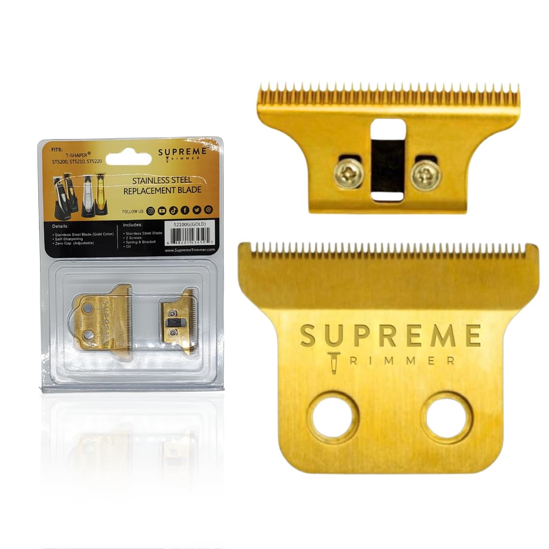 Supreme Trimmer Professional Adjustable Replacement Blade 52100G | Set for ST5200, ST5210, ST5220, T-Shaper | Gold