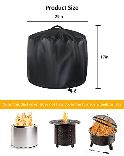 27“ Fire Pit Cover Round Fits for Solo Stove Yukon 2.0 - Stove Accessories for Camping and Outdoors Black