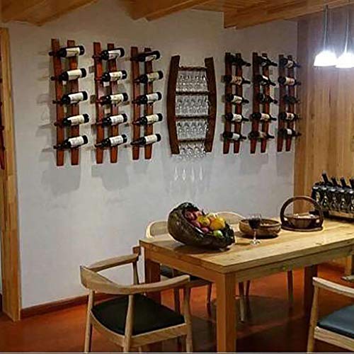 5/15 Bottle Wall-Mounted Wine Rack, Creative Hanging Wine Rack, Bar Restaurant Pine Wall-Mounted Wine Rack, Bar Counter Wine Cabinet Wine Rack Decorative Rack (Size : 5pcs)