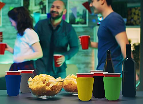 Blank Foam Party Cup Coolie (6 Pack, Black)