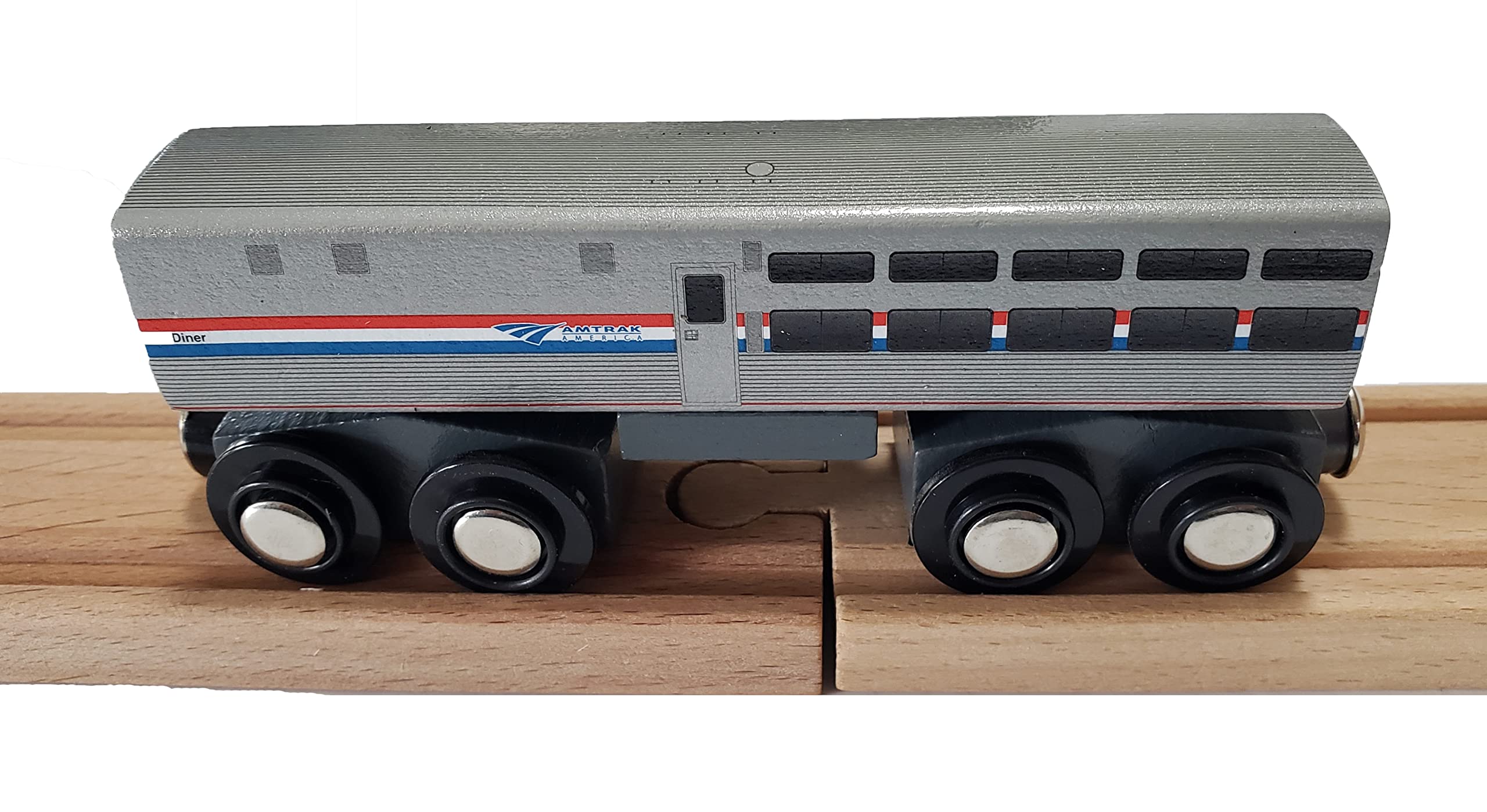 Amtrak Diner Wooden Train Viewliner Dining Car 4.25 inch Compatible with Other Railroads