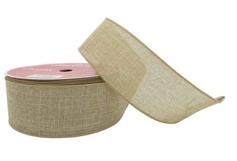 2.5" Faux Linen Wired Ribbon by Celebrate It Christmas