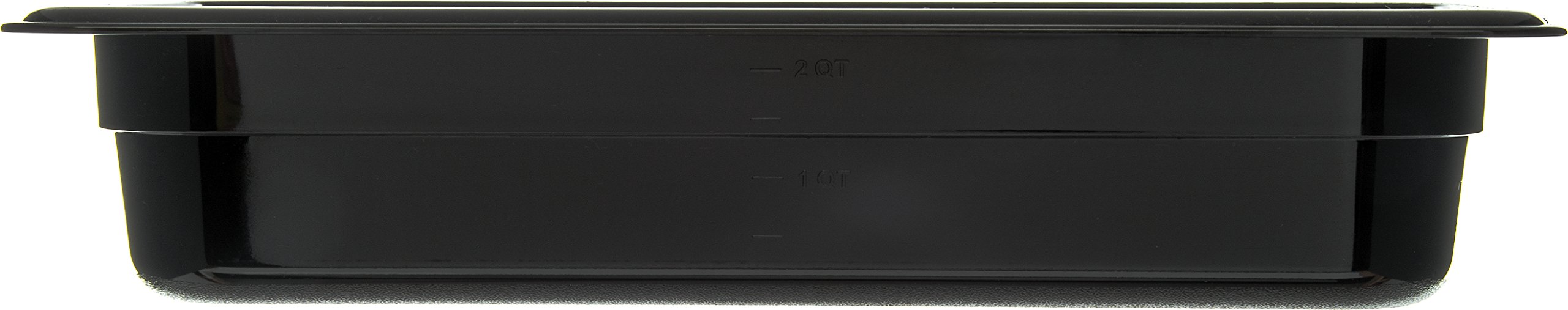Carlisle FoodService Products Storplus High Heat Food Pan Steam Table Pan, Chafing Pan for Catering, Buffets, Restaurants, High Heat Plastic, 1/3 Size 2.5 Inches Deep, Black, (Pack of 6)