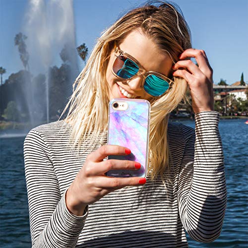 Casery Case Designed for The Apple iPhone, Iridescent Crystal (Exotic Marble) - Military Grade Protection - Drop Tested - Protective Slim Clear Case for Apple iPhone 8 Plus, iPhone 7/6/6s Plus