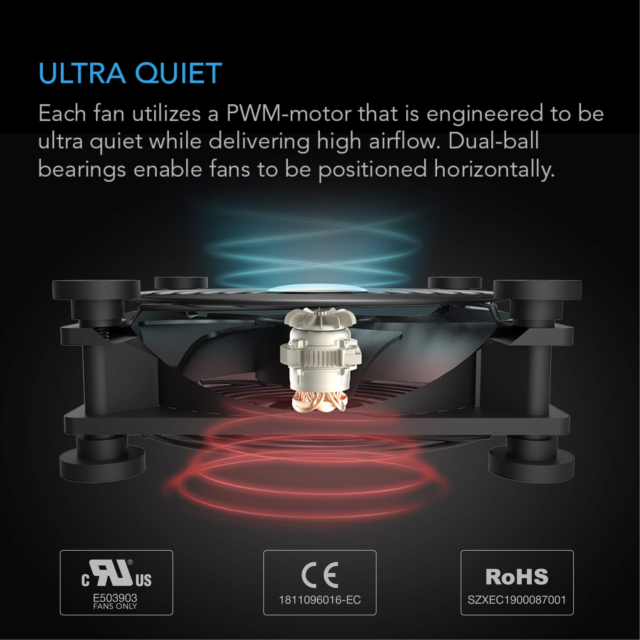 AC Infinity MULTIFAN S3, Quiet 120mm USB Fan, UL-Certified for Receiver DVR PlayStation Xbox Computer Cabinet Cooling