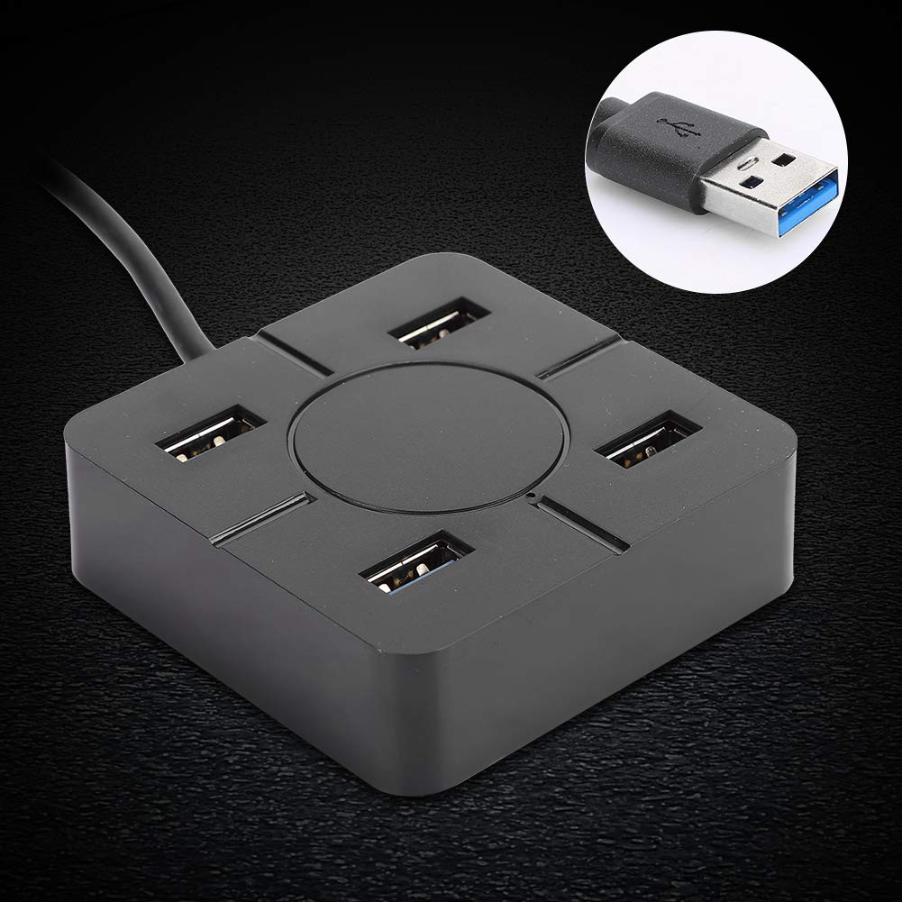 Docking Station, Black USB Hub, Hub, USB3.0 High Speed Transmission for Keyboard U Disk for Mouse Card Reader(Black)